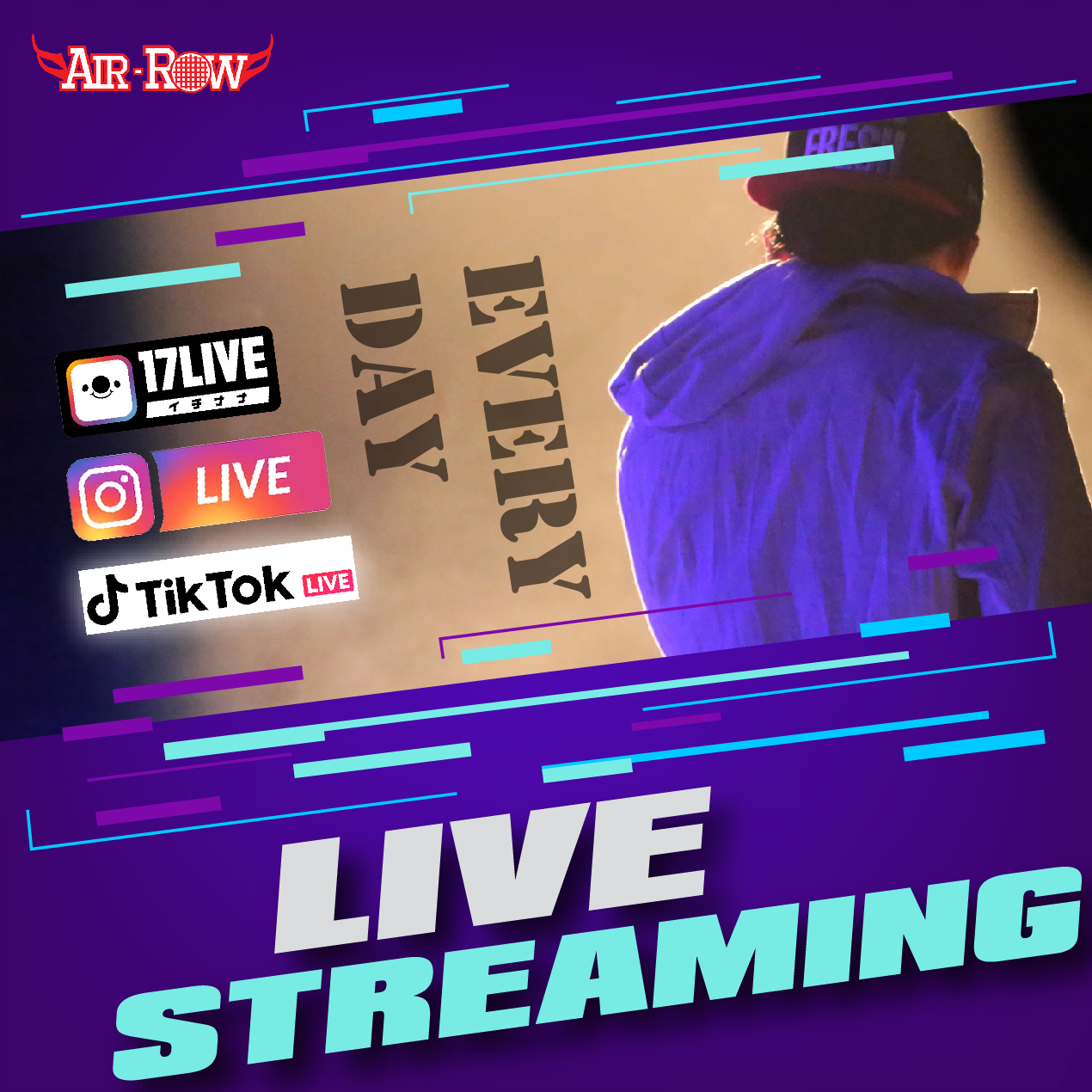 3つのプラットフォームでライブ配信！詳細はこちら！ | Air-Row